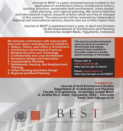 CALL FOR PAPERS BEST 2020 – Architecture and Planning UGM